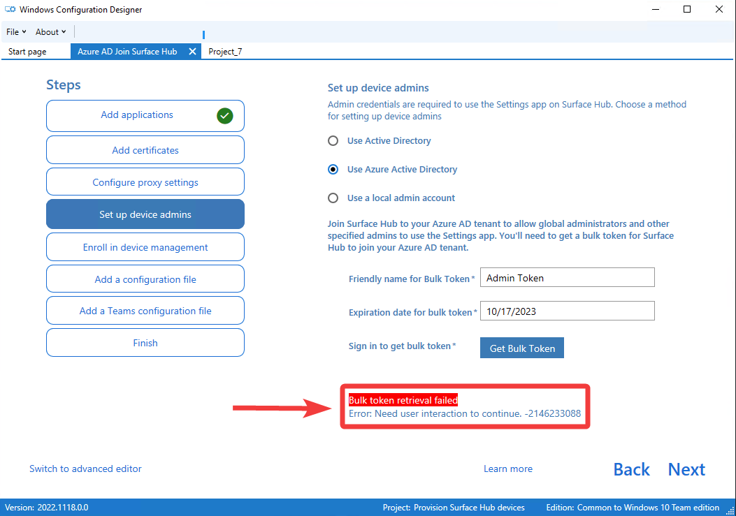 Resolve Azure Ad Bulk Token Retrieval Error In Windows Configuration